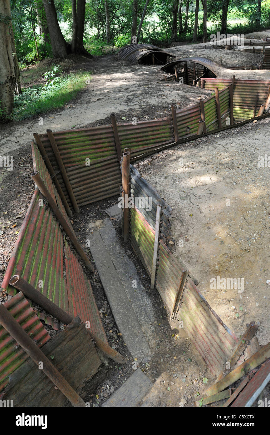 WW1 trenches from First World War One at the Sanctuary Wood Museum Hill ...