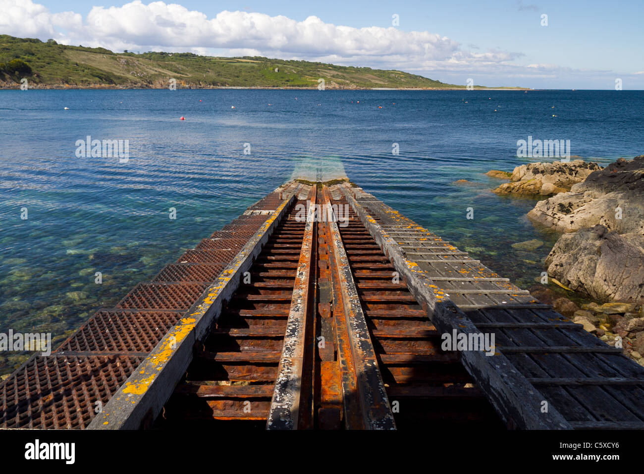 Disused launch ramp, Dolor Point, Coverack, Cornwall Stock Photo - Alamy