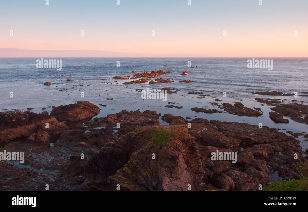 Sunset at Polpeor Island, Lizard Point Stock Photo - Alamy