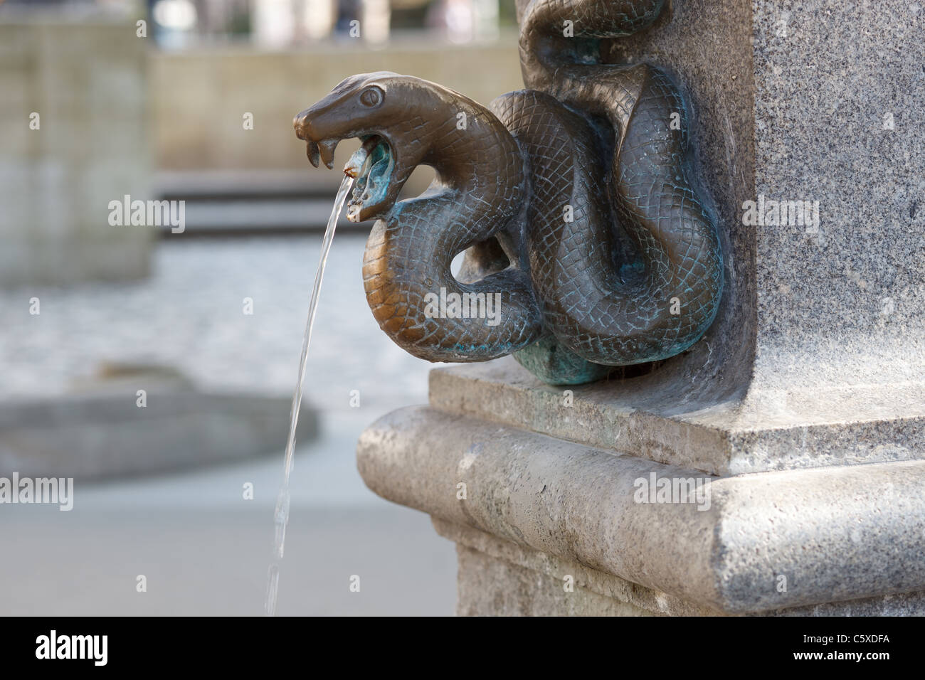 Snake fountain in Karlovy Vary Stock Photo - Alamy