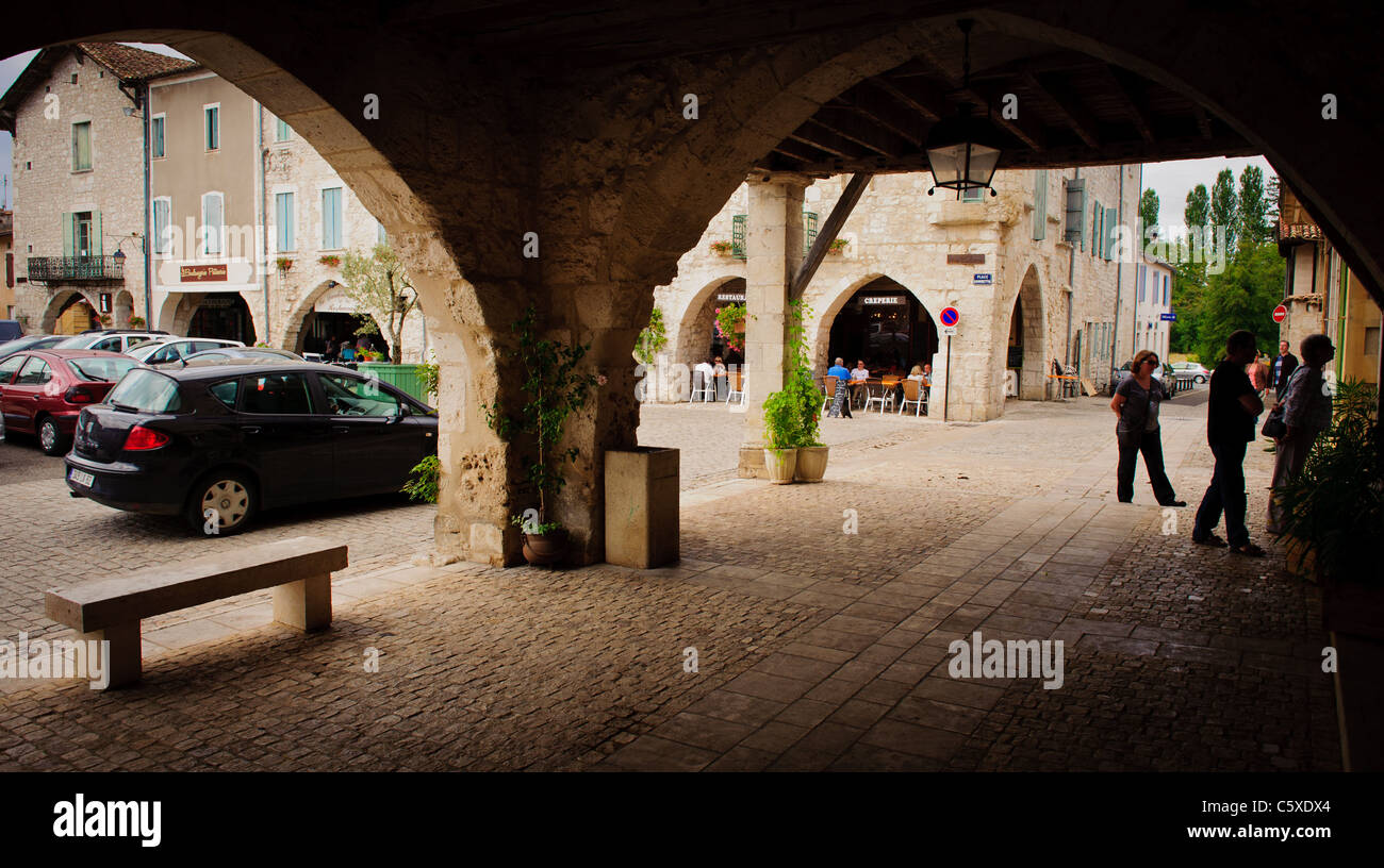 Market square in Eymet, France Stock Photo - Alamy
