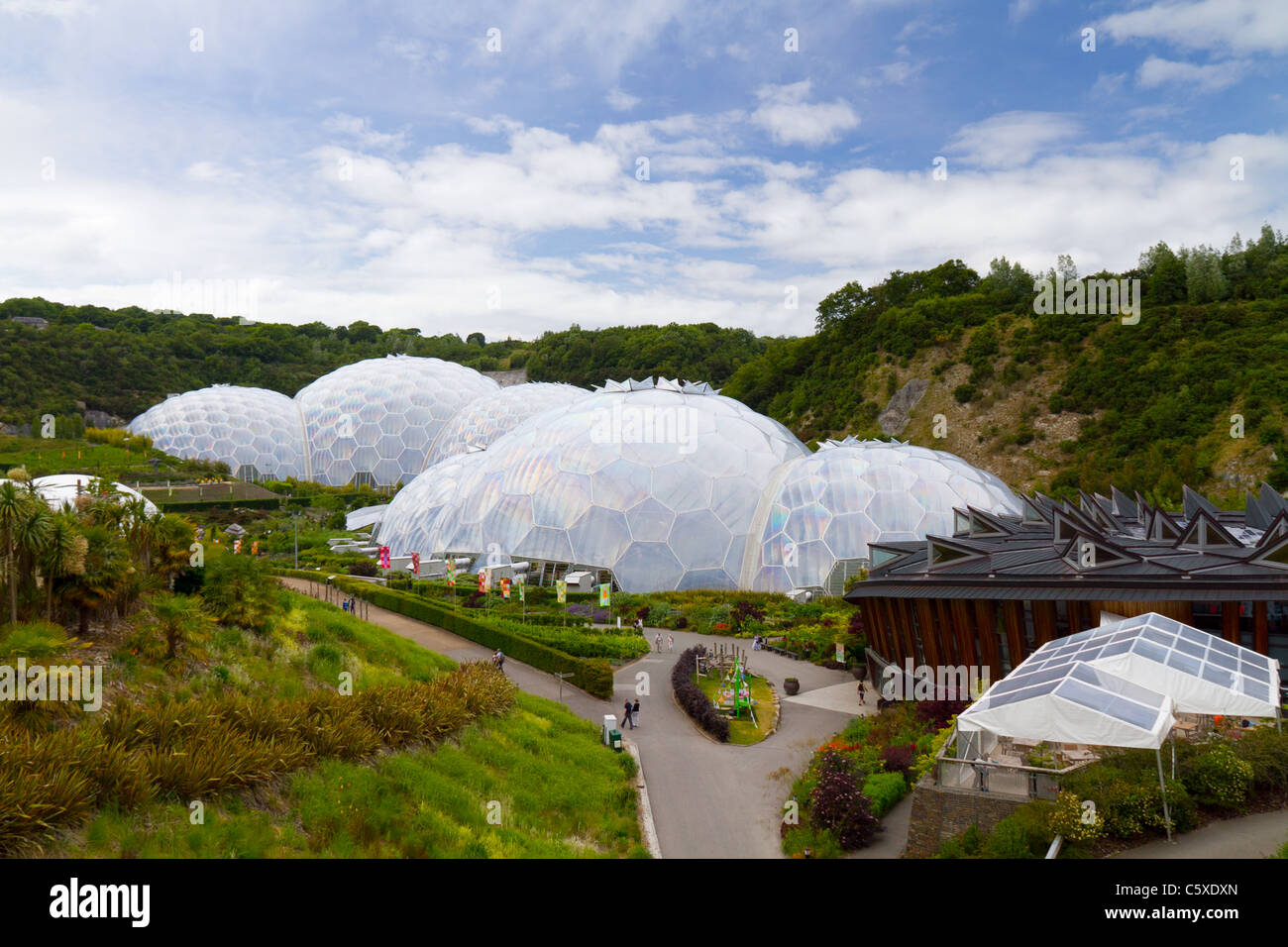 The Giant Biomes at The Eden Project in Cornwall Stock Photo - Alamy