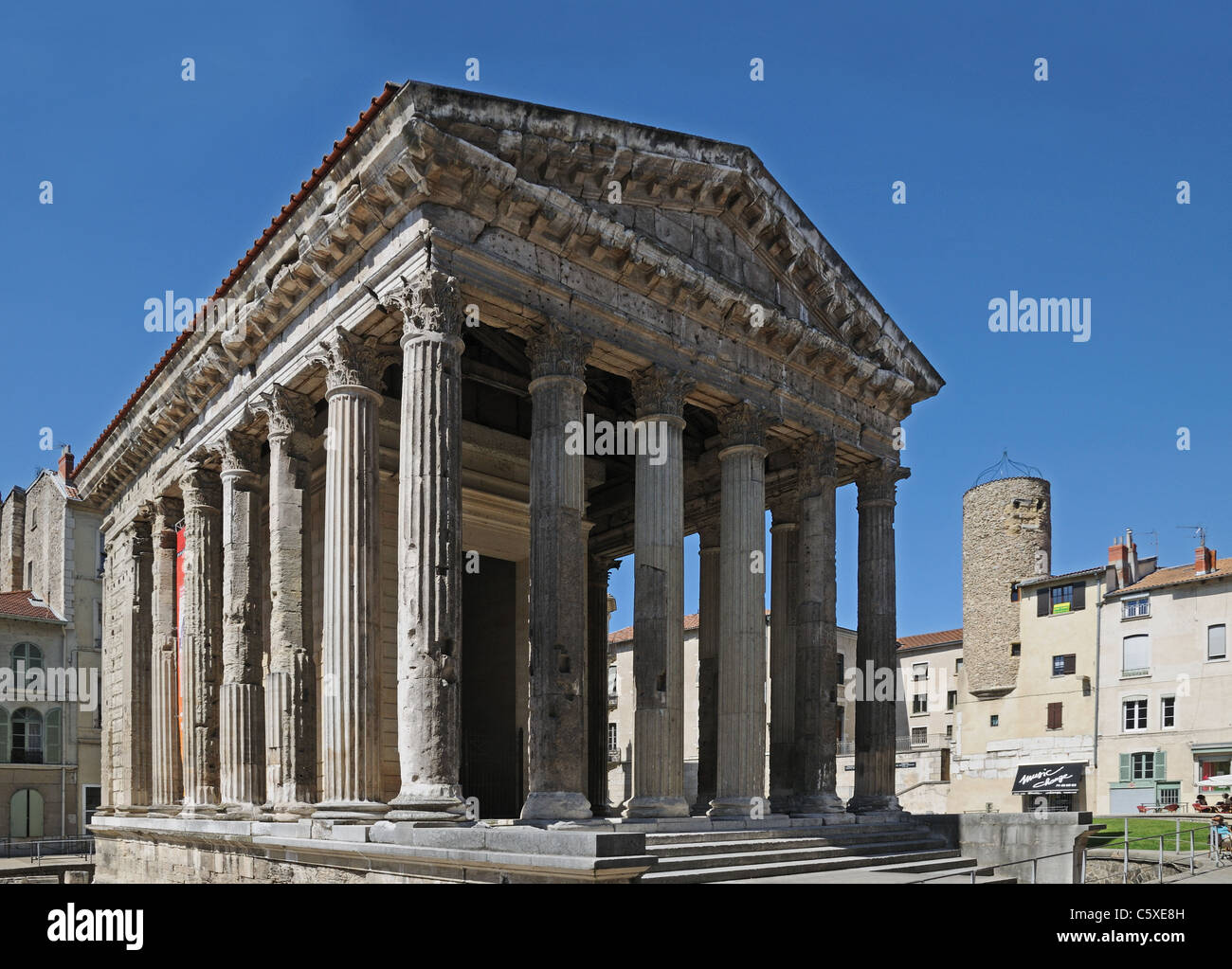 Roman monument the Temple of Augustus and Livie or d’Auguste and de ...