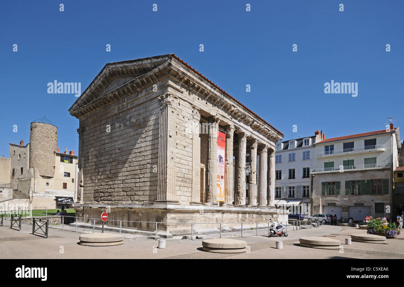 Roman monument the Temple of Augustus and Livie or d’Auguste and de ...