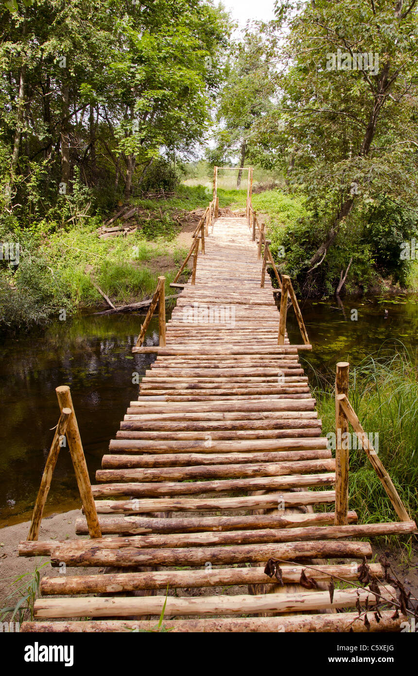 Primitive wooden bridge hi-res stock photography and images - Alamy