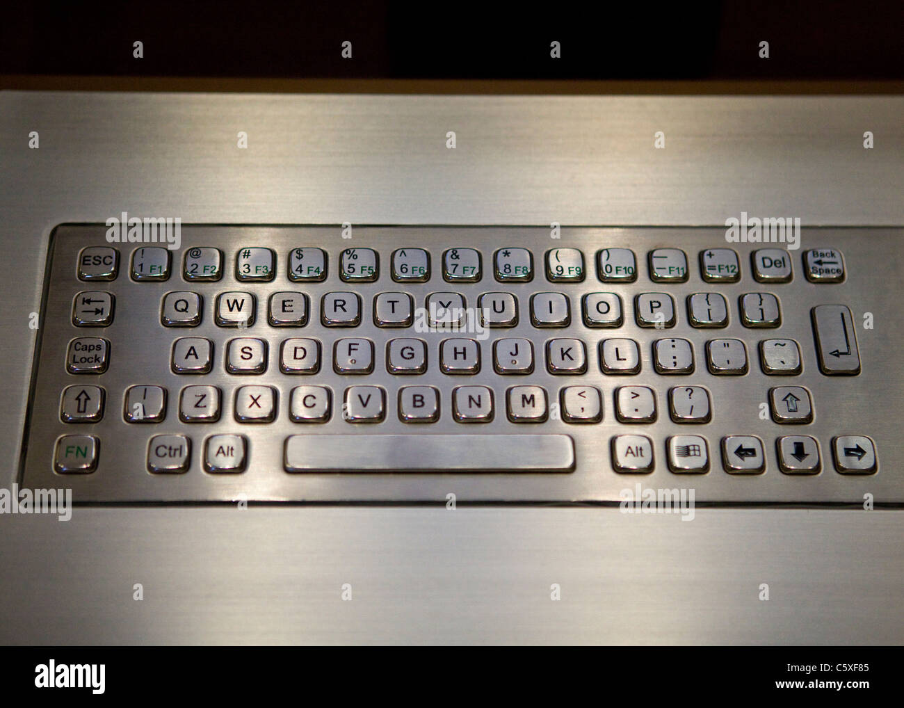 Stainless steel computer keyboard Stock Photo - Alamy
