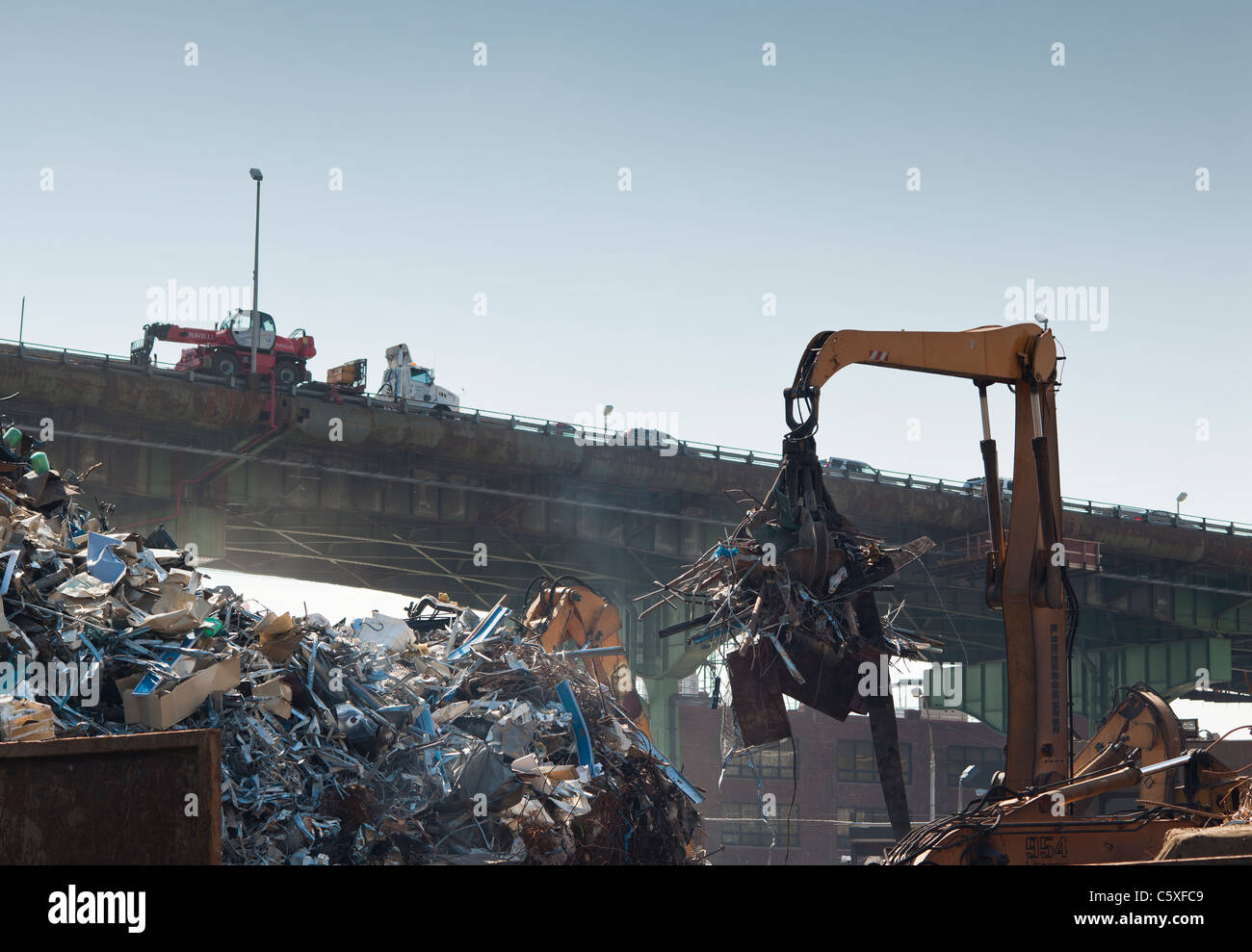 Metal awaiting processing in a recycling plant along the Gowanus Canal ...