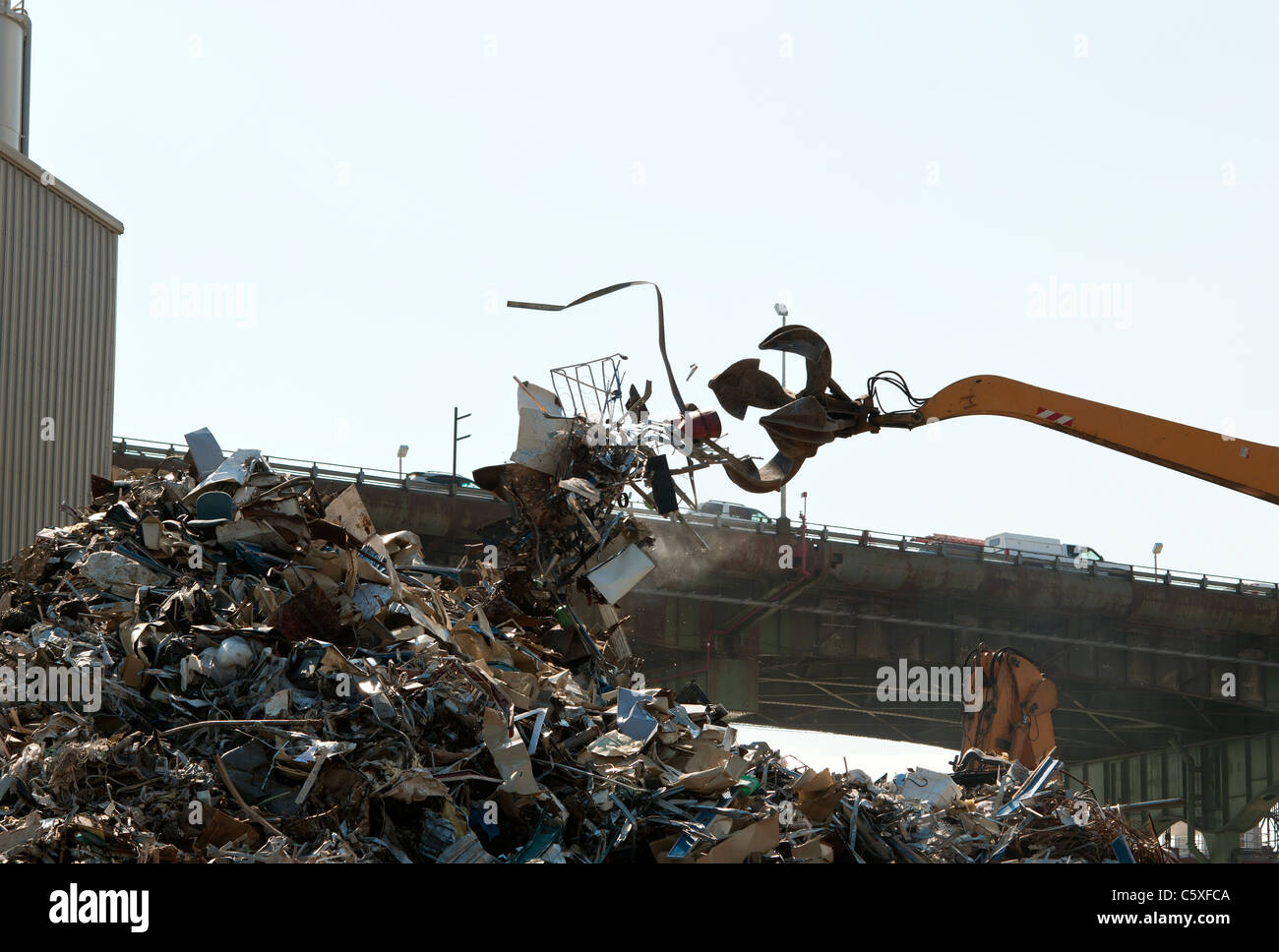 Metal awaiting processing in a recycling plant along the Gowanus Canal ...