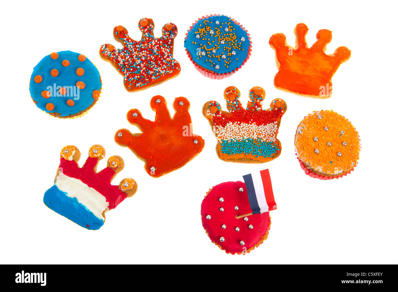 Dutch cookies in the colors of the flag Stock Photo - Alamy