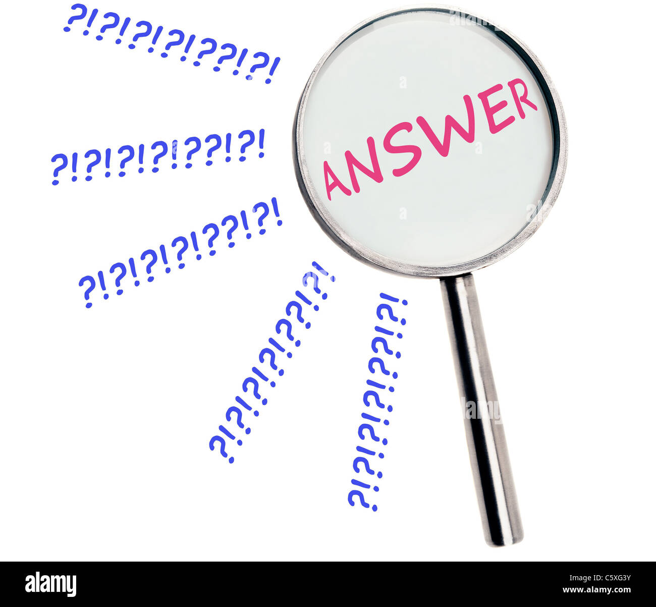 Magnifying glass searching question hi-res stock photography and images ...