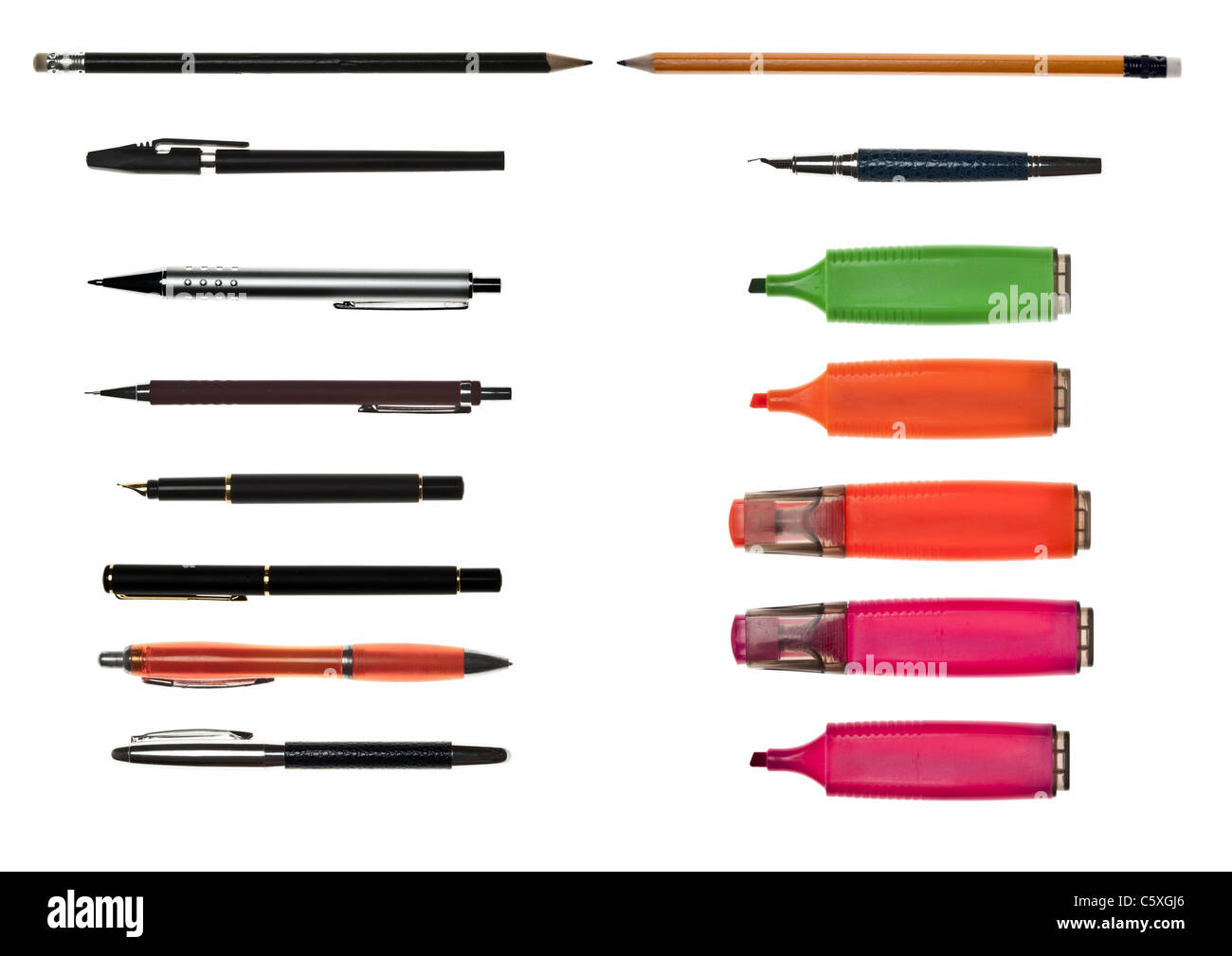 Collage of isolated writing objects Stock Photo - Alamy