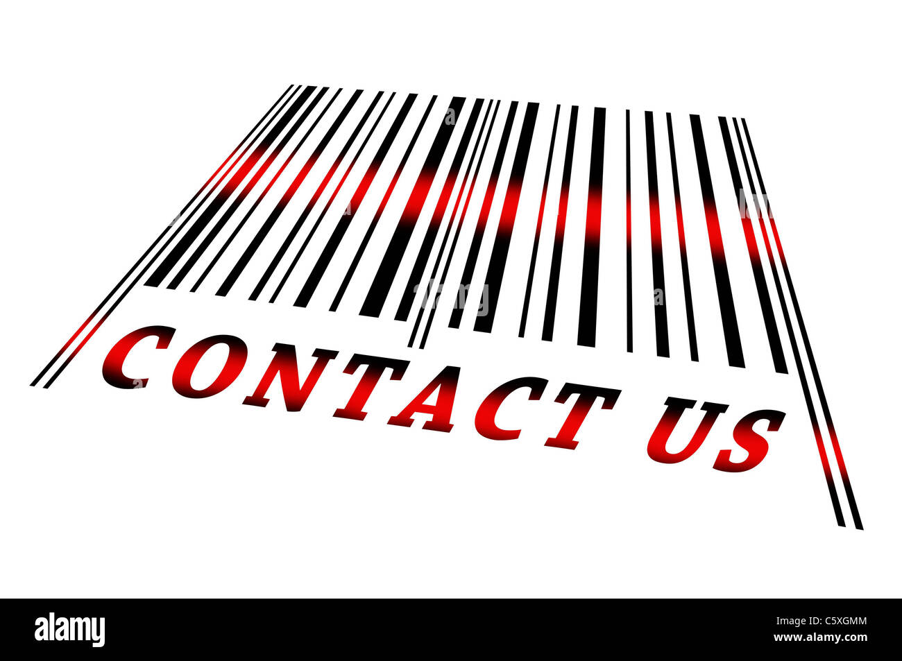 Contact us word on barcode scanned Stock Photo - Alamy