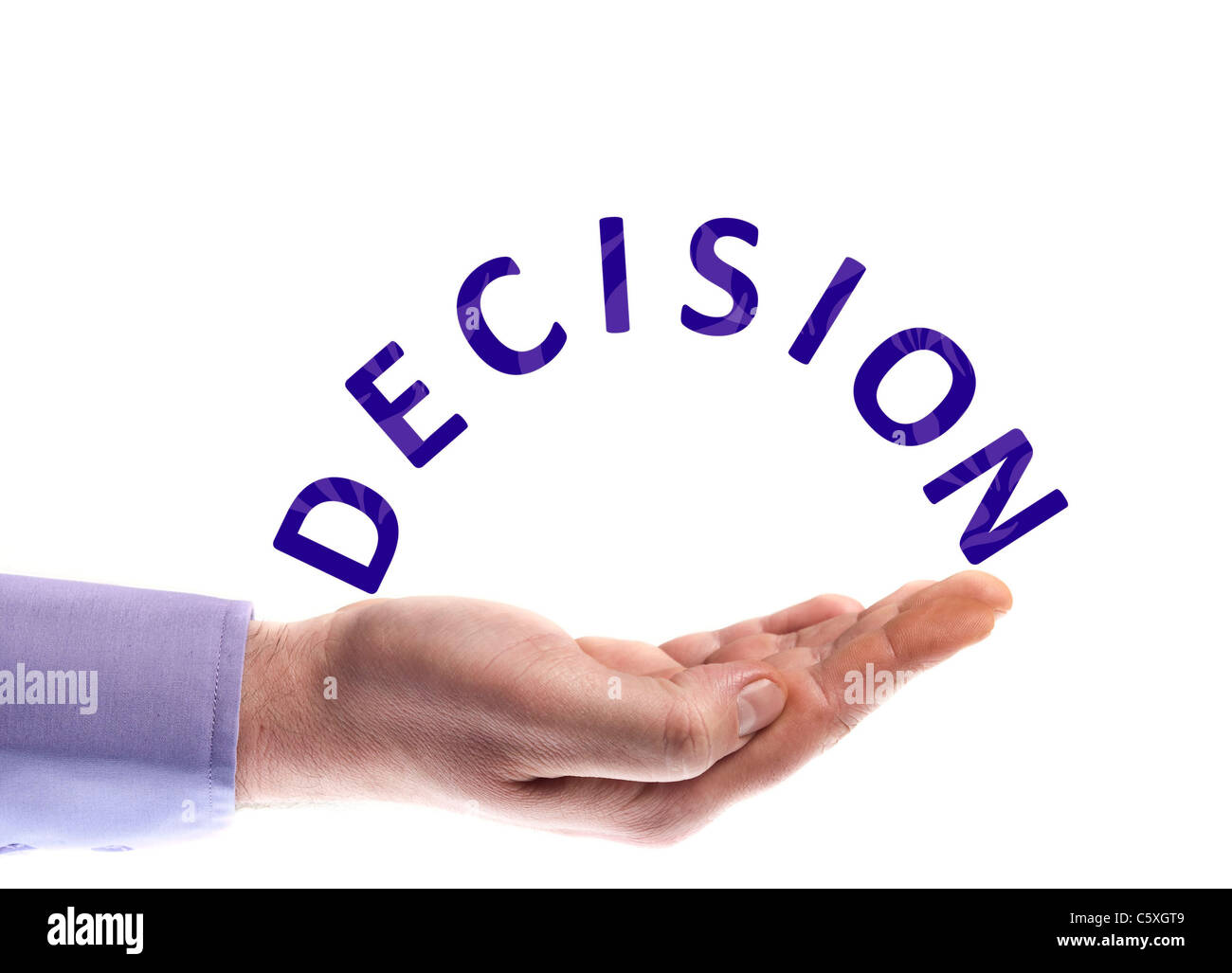 word in male hand Stock Photo - Alamy