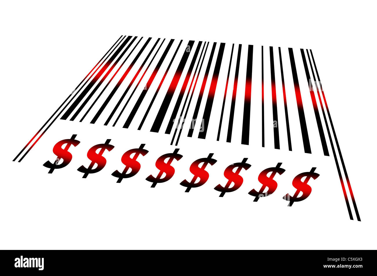 Dollar word on barcode scanned Stock Photo - Alamy