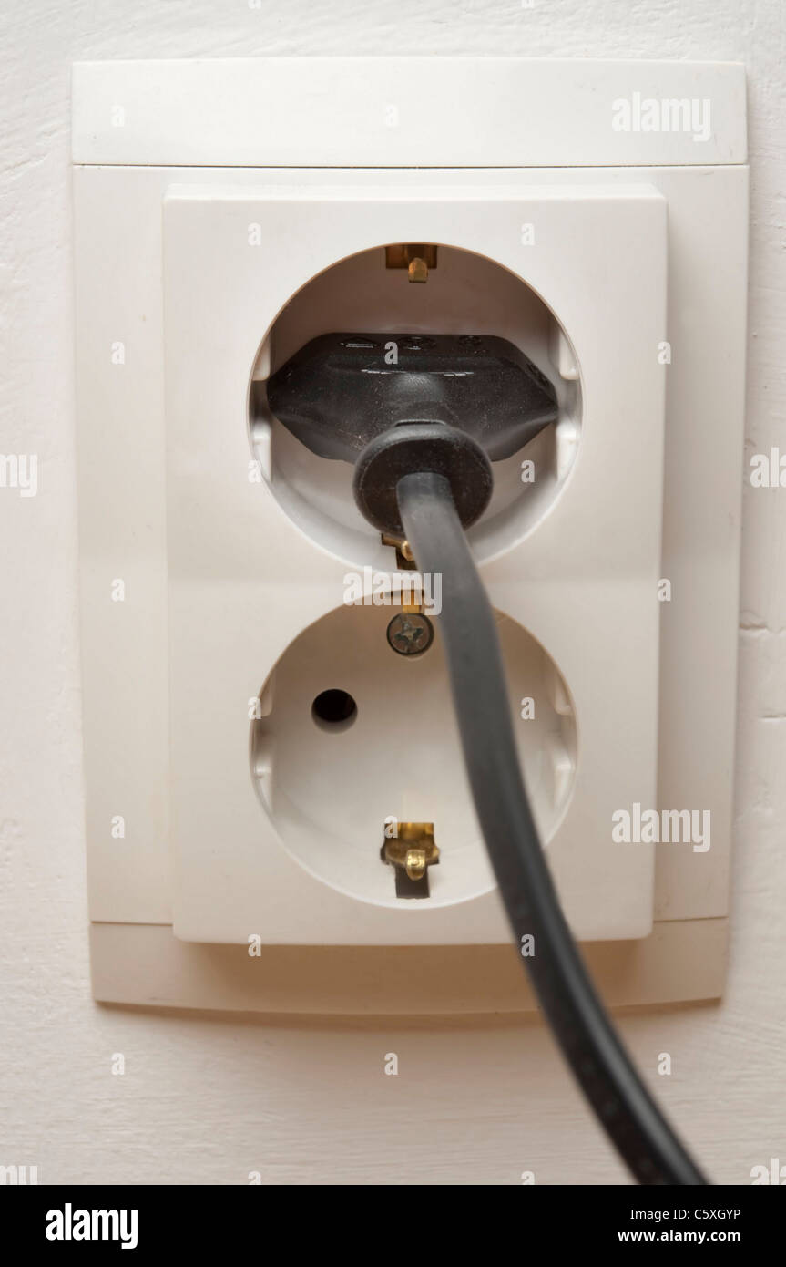 Power outlet extreme close up Stock Photo - Alamy