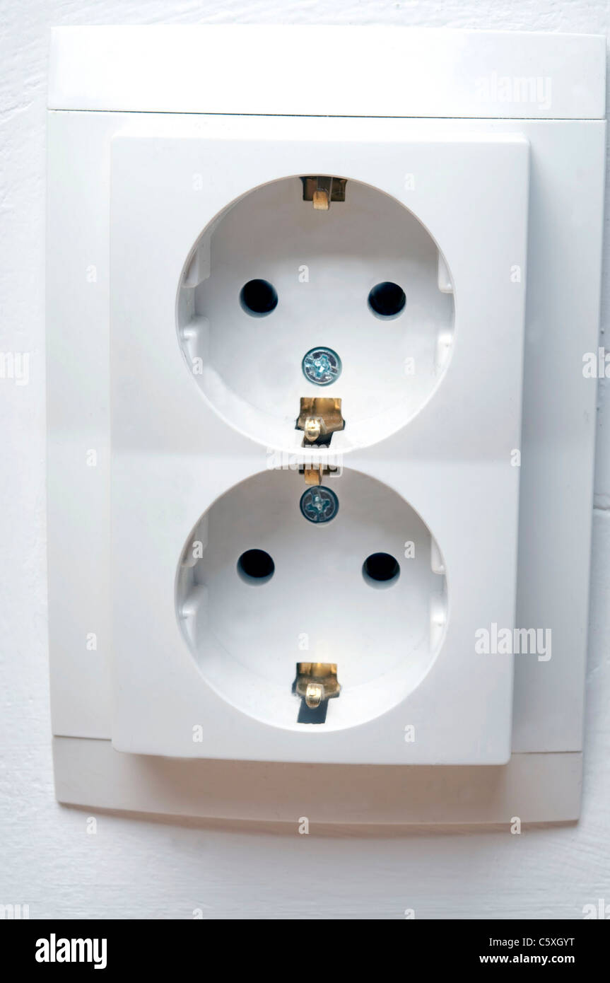 Power outlet extreme close up Stock Photo - Alamy