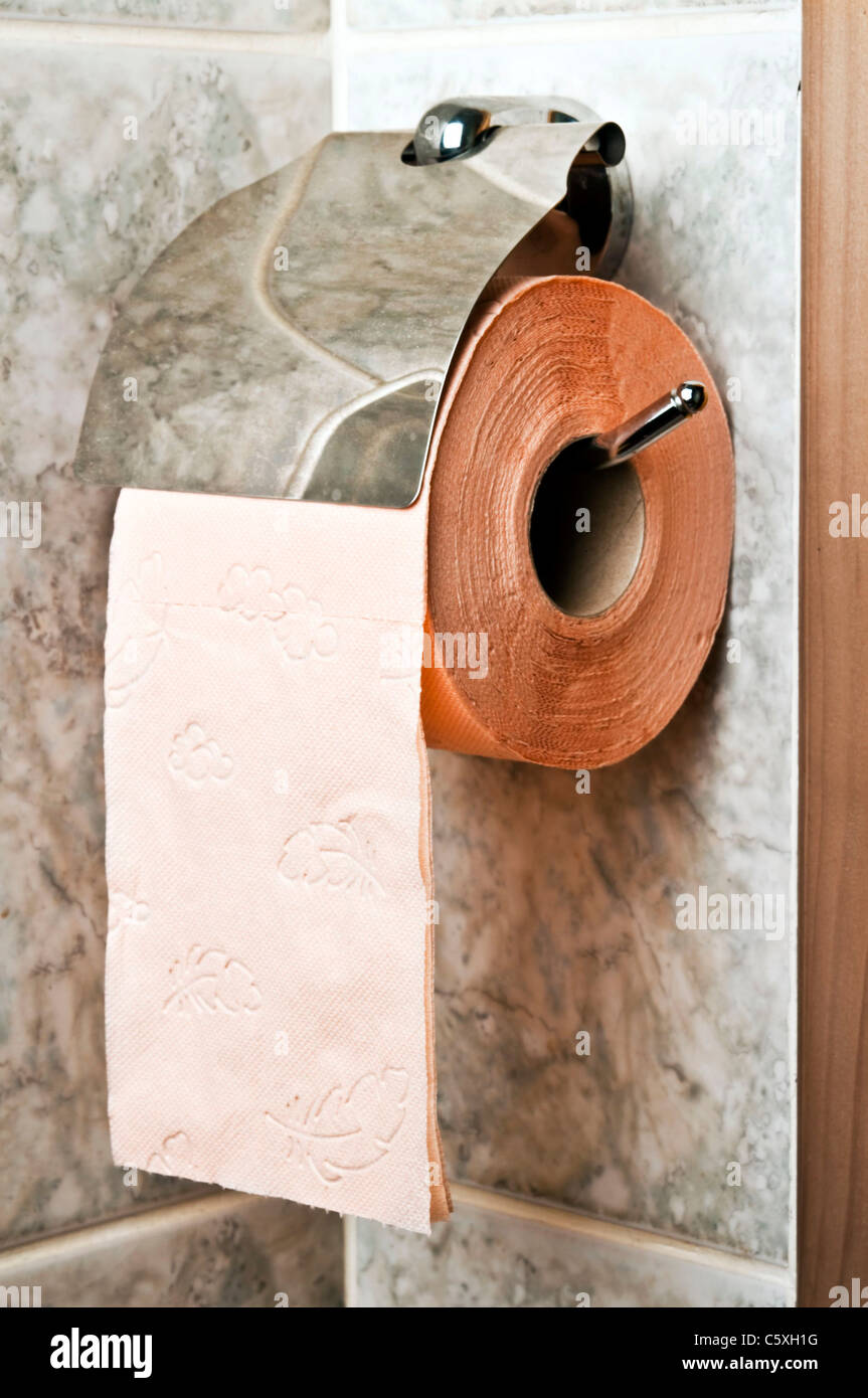 Closeup to an toilet paper Stock Photo - Alamy