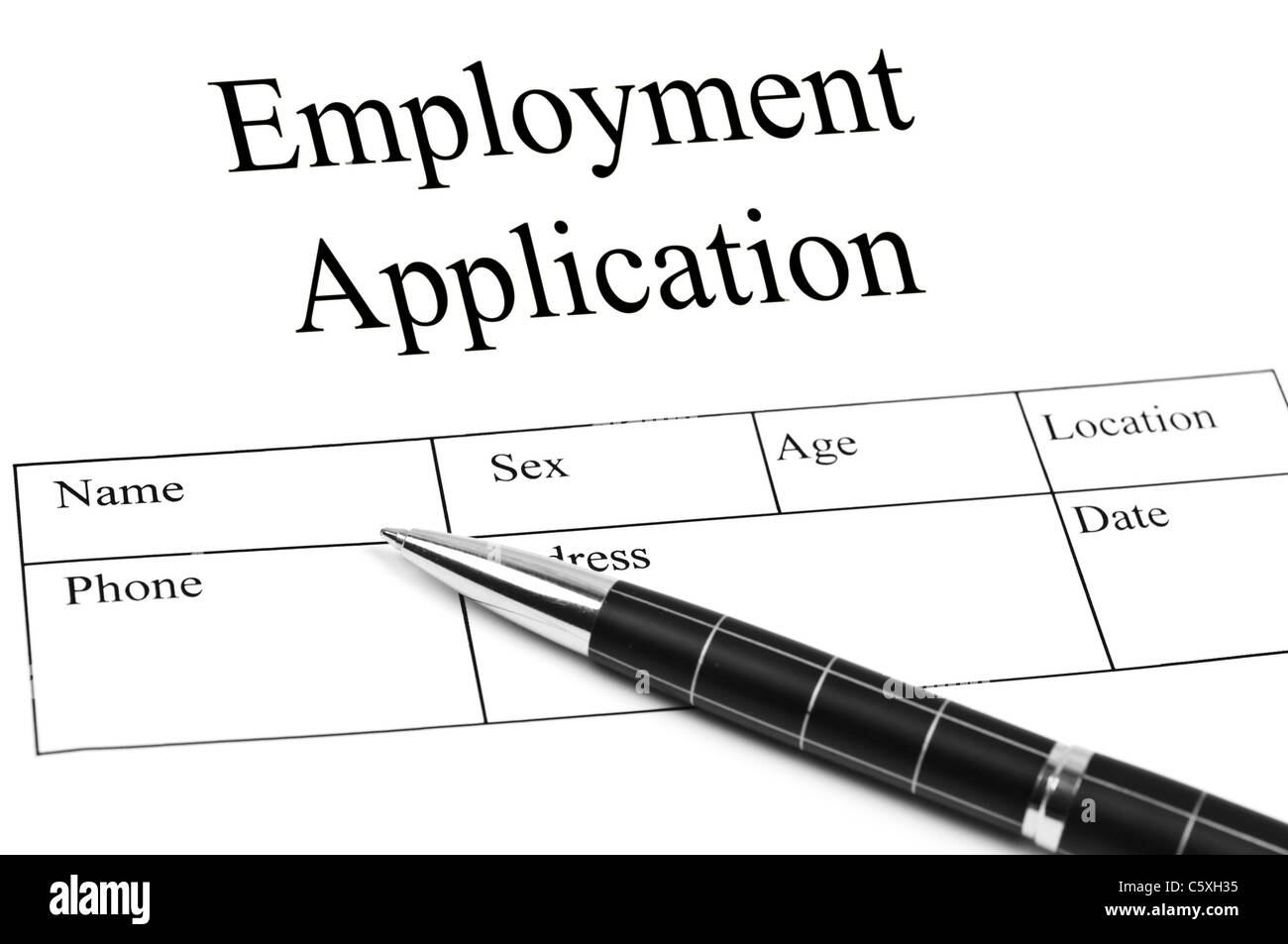 Job application form hi-res stock photography and images - Alamy