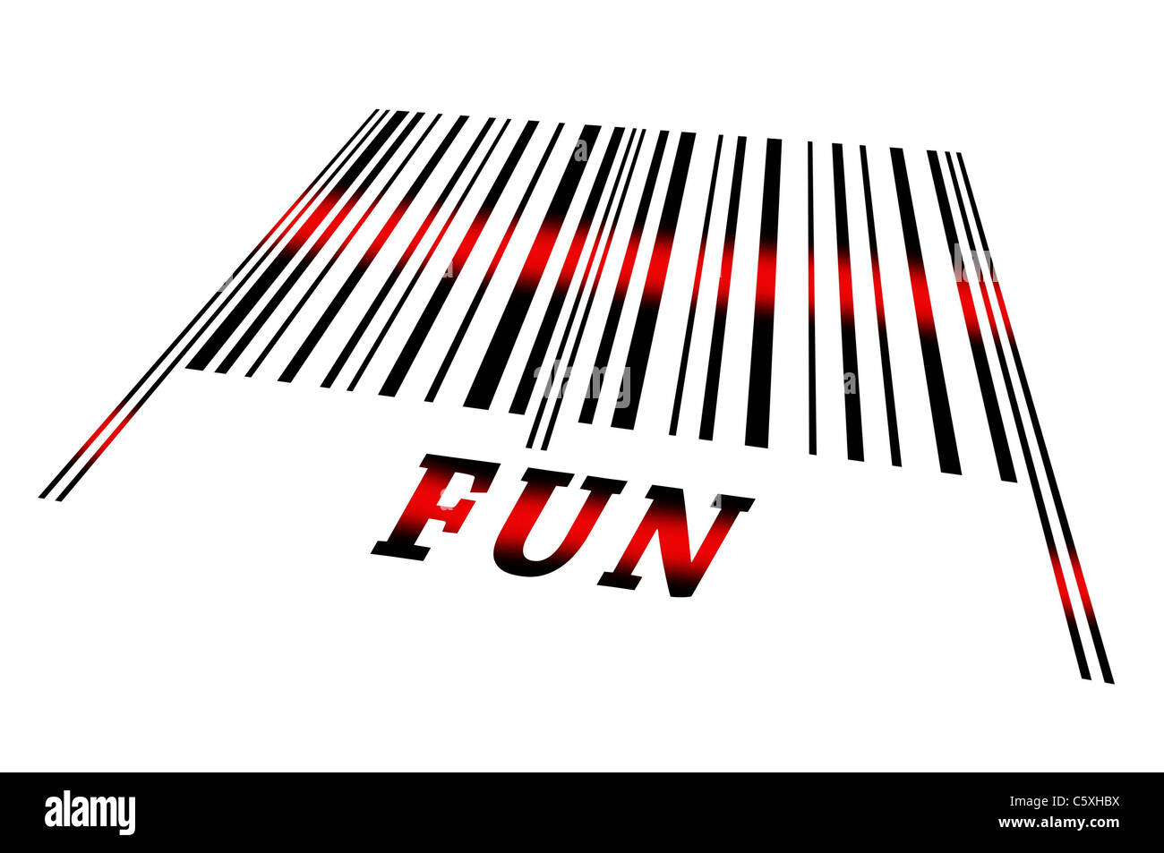 Fun word on barcode scanned Stock Photo - Alamy