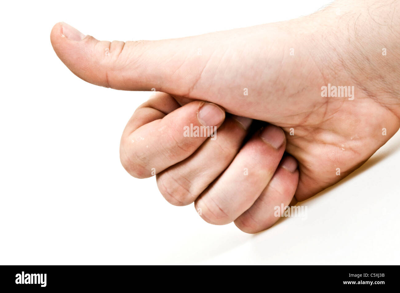 Male hand showing OK sign Stock Photo - Alamy