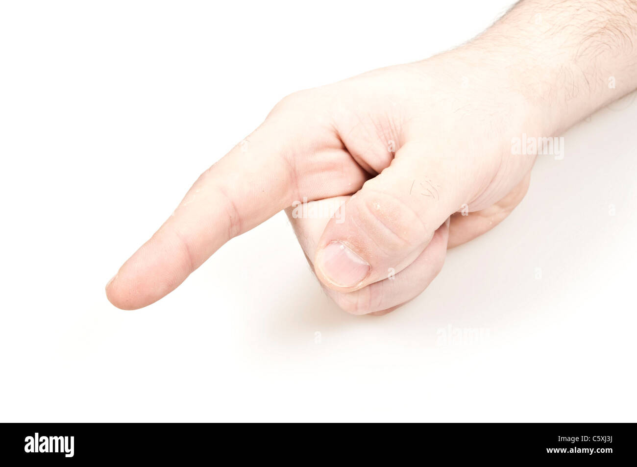 Isolated male hand with finger pointing Stock Photo - Alamy