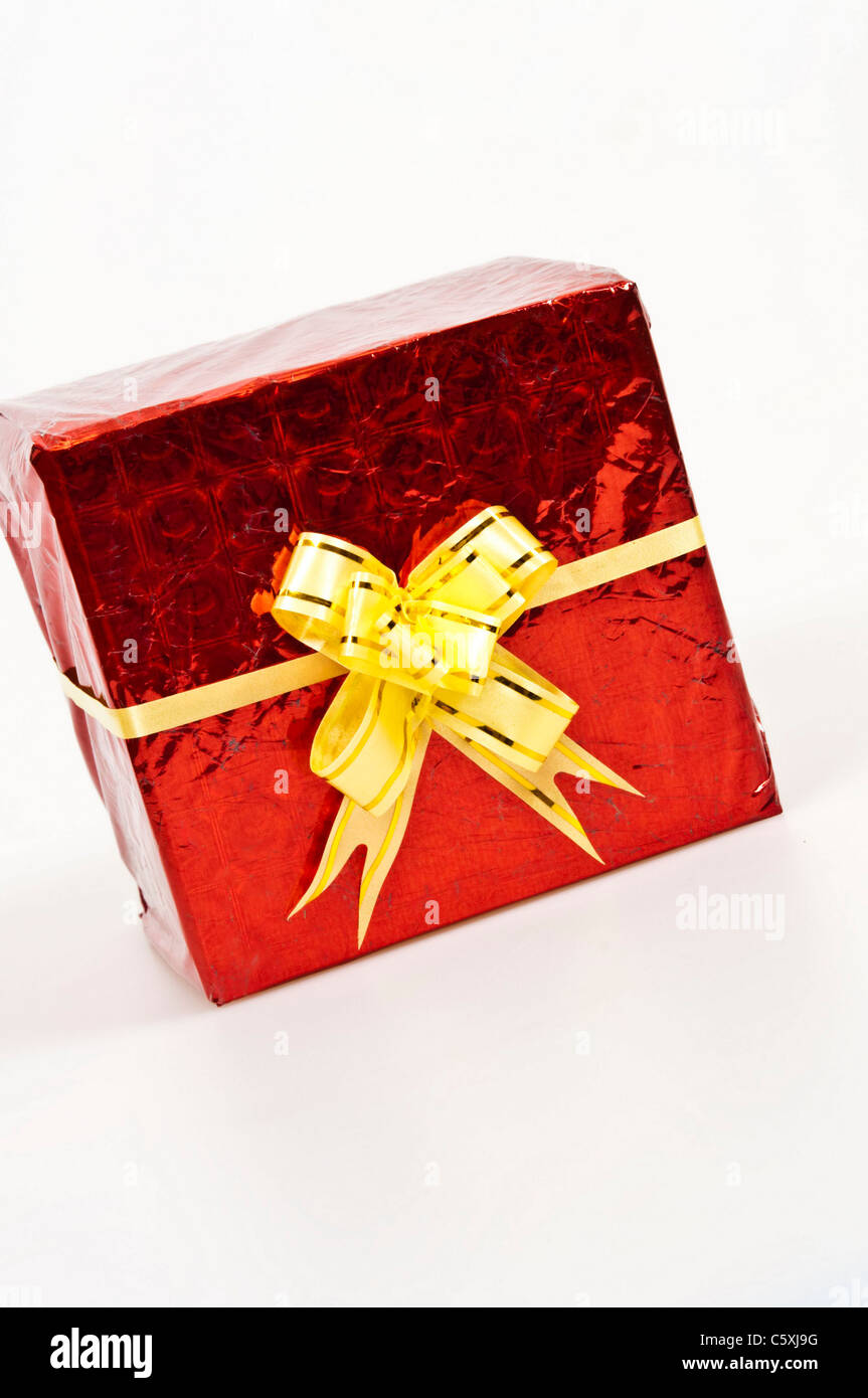 Present isolated on white background Stock Photo - Alamy