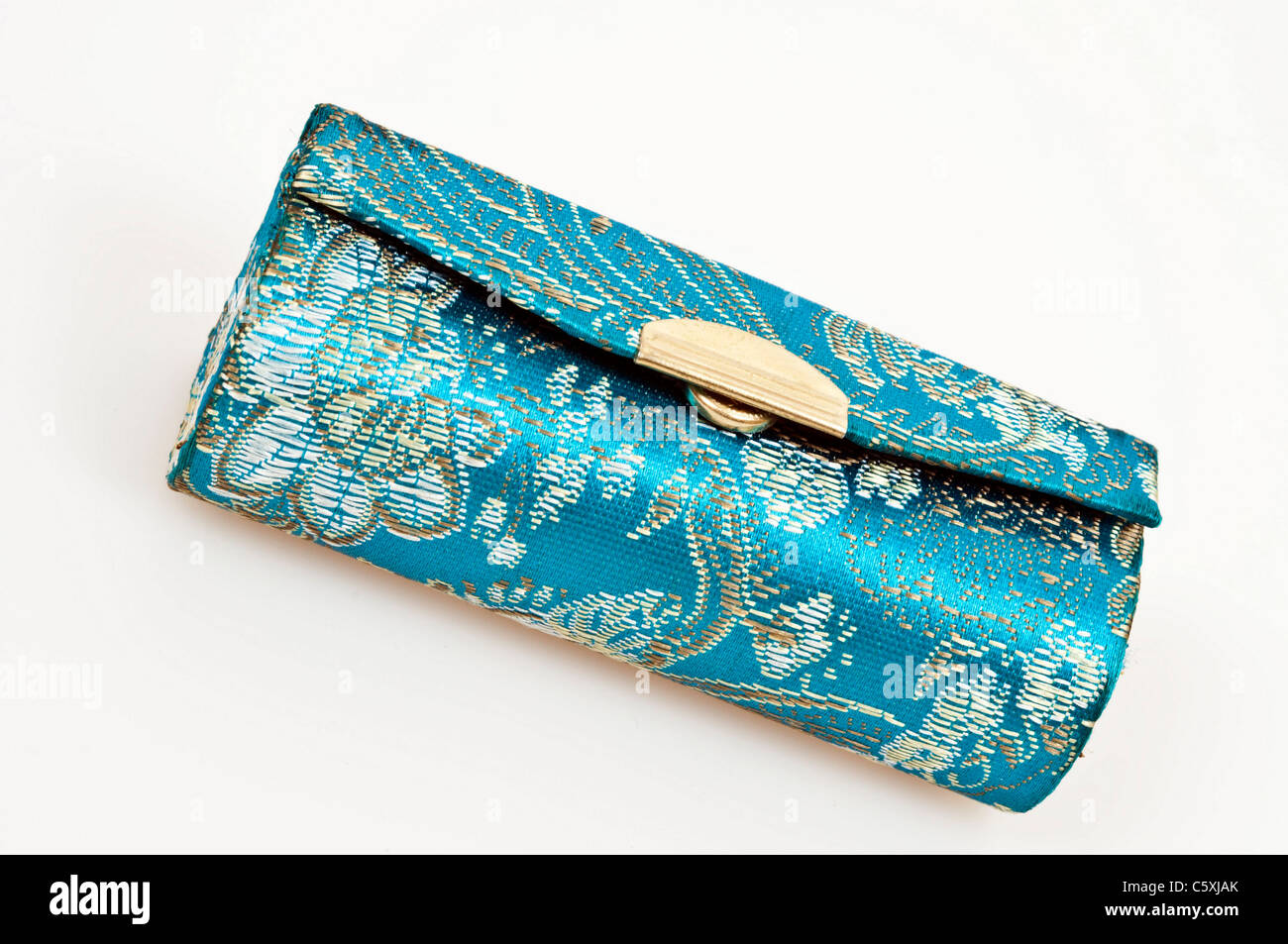 Isolated turquoise wallet on white background Stock Photo - Alamy