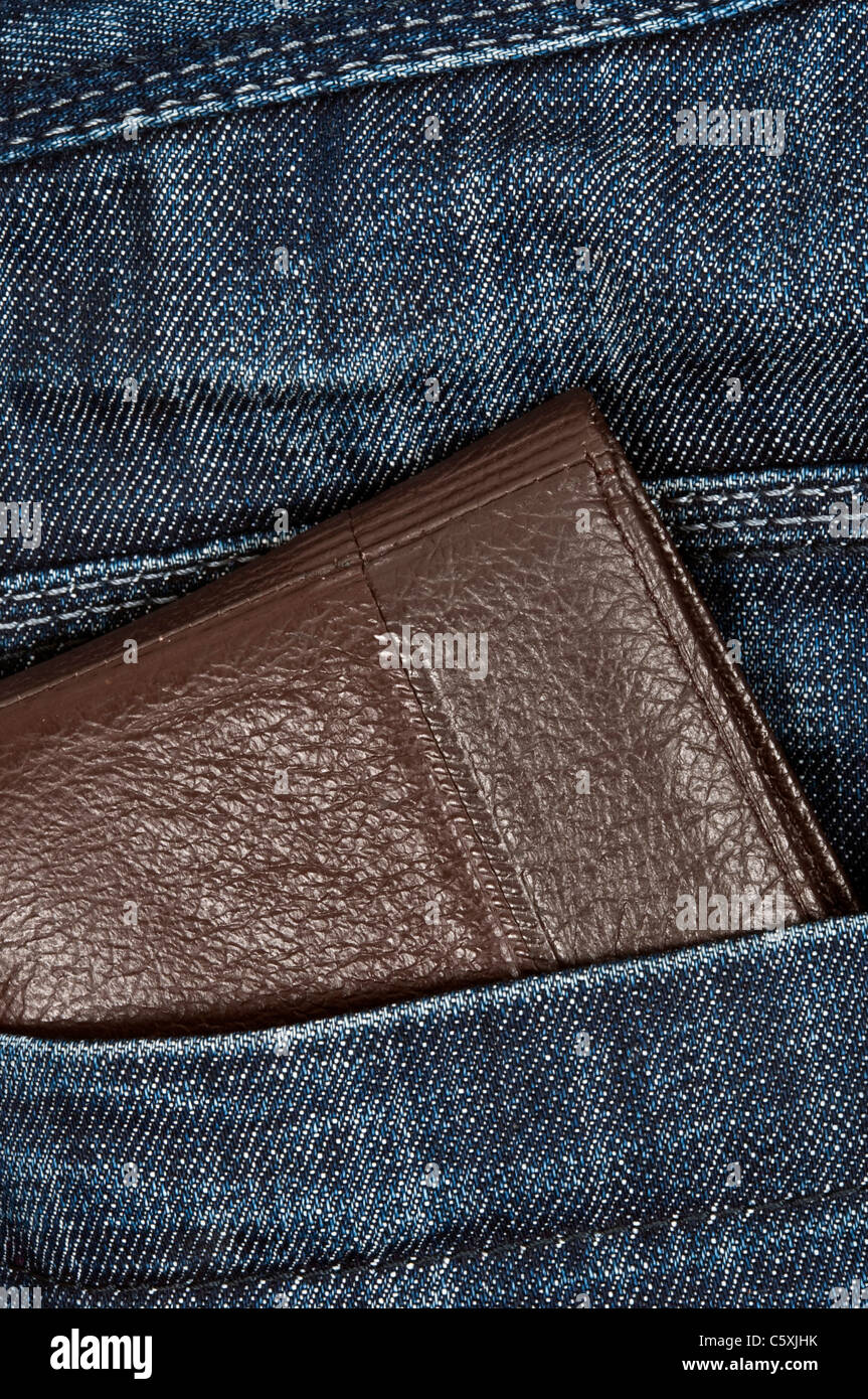 Wallet in jeans back pocket Stock Photo - Alamy