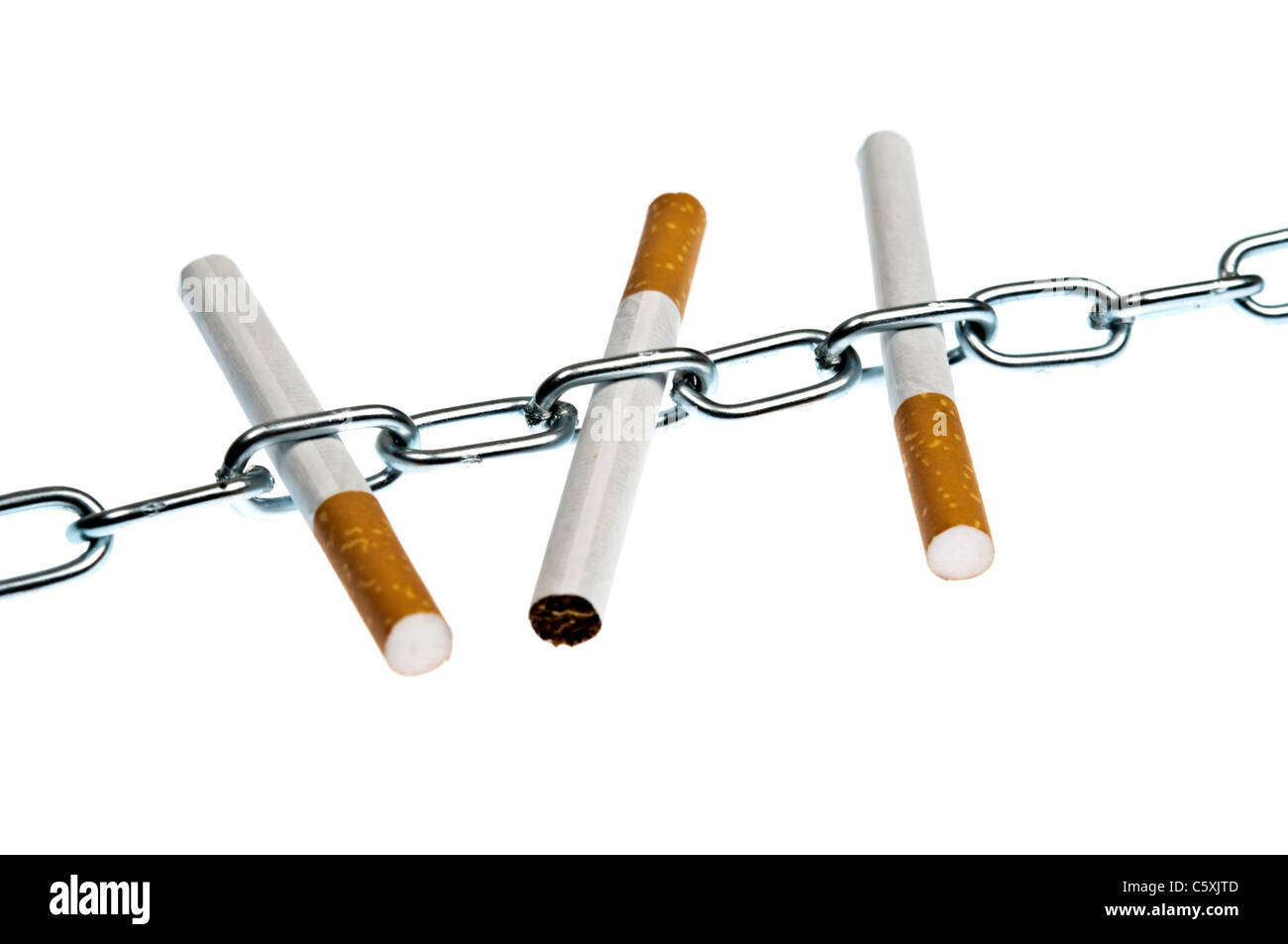 Isolated cigarettes in chain on white Stock Photo - Alamy