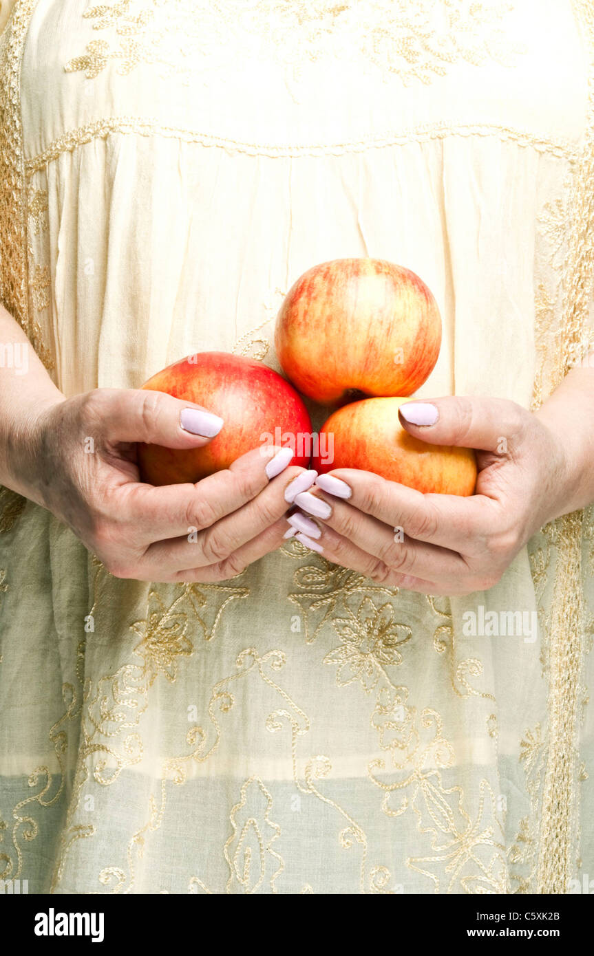 Food in woman hand Stock Photo - Alamy