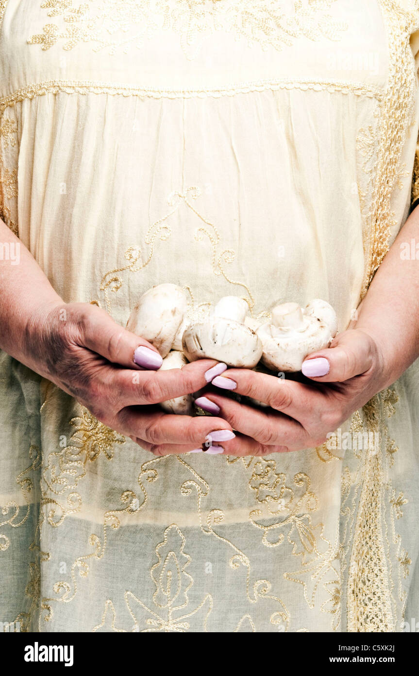 Food in woman hand Stock Photo - Alamy