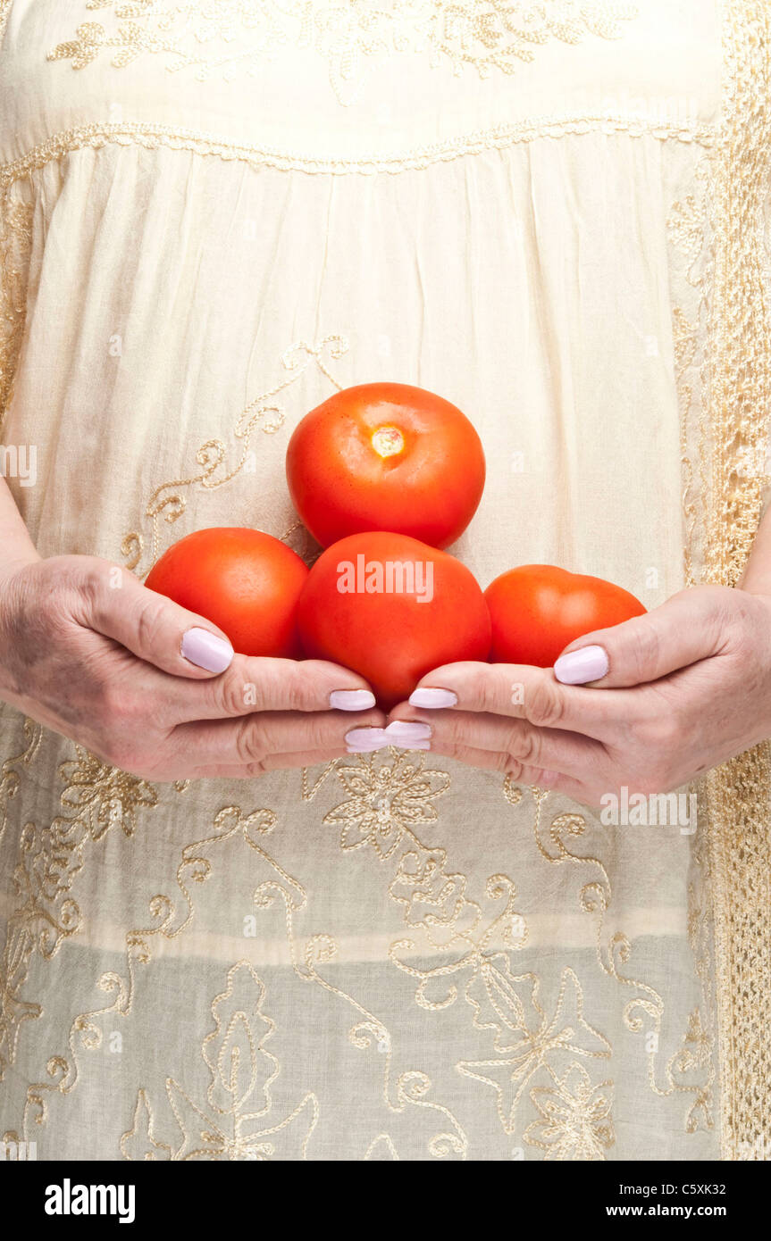 Food in woman hand Stock Photo - Alamy