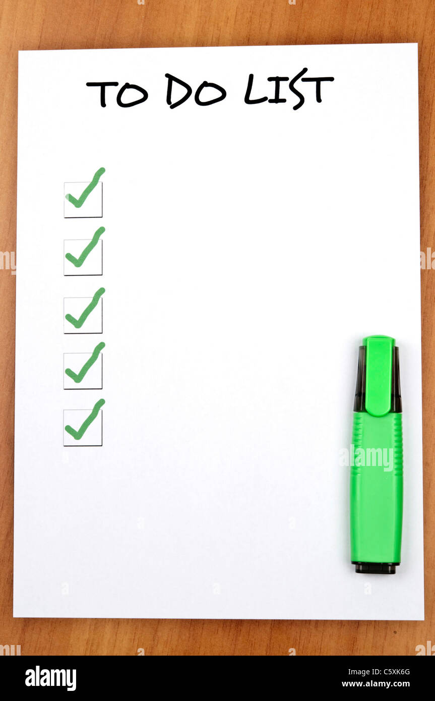 List checklist note reminder blank hi-res stock photography and images ...