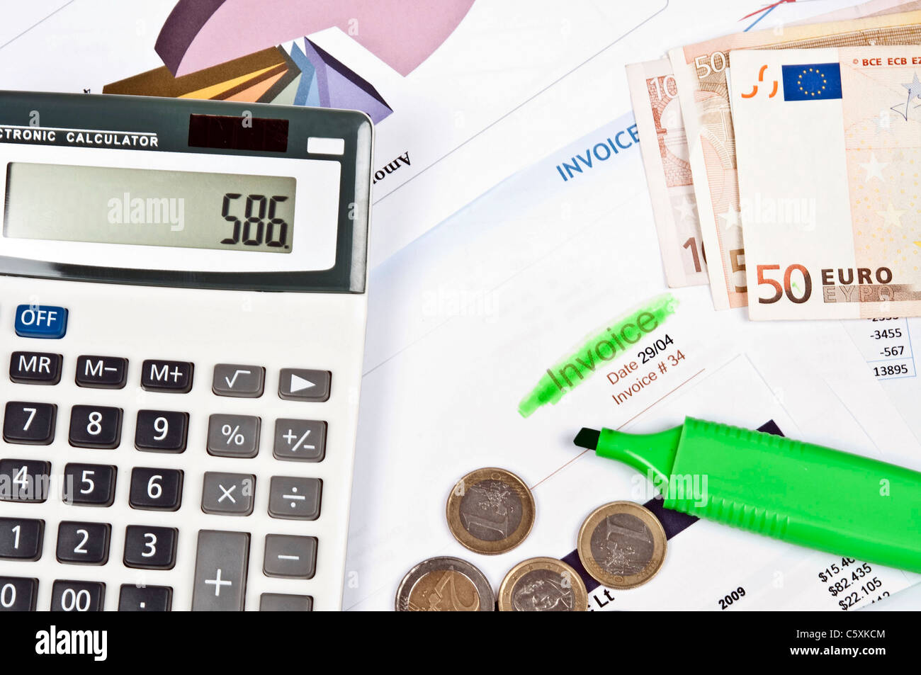 Financial paper and office tools Stock Photo - Alamy