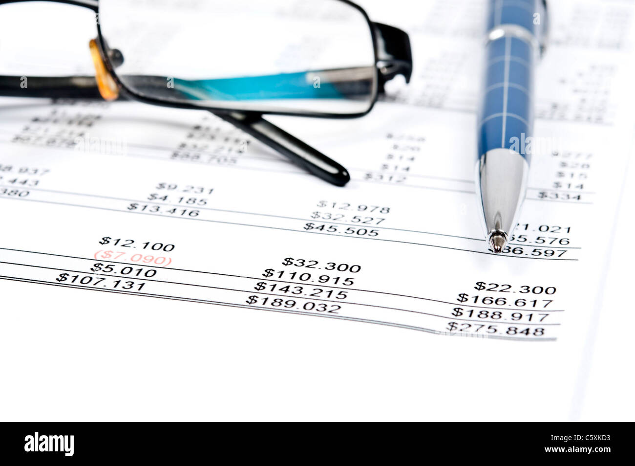 Financial paper and office tools Stock Photo - Alamy