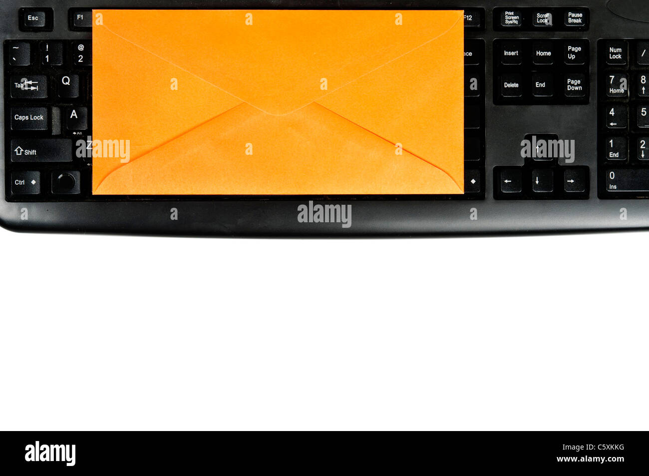 Keyboard and envelope on white Stock Photo - Alamy