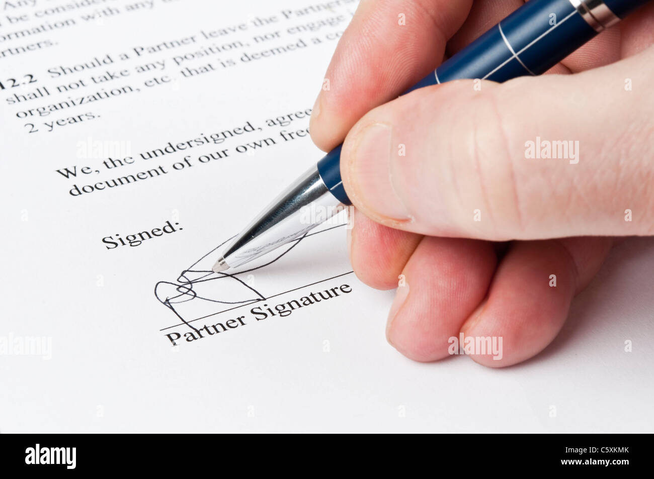 Close-up to contract on signature Stock Photo - Alamy