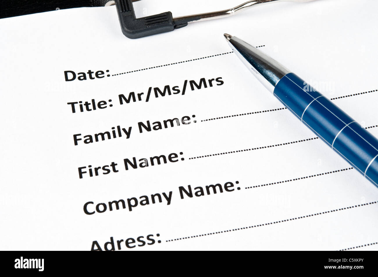 Identification form hi-res stock photography and images - Alamy