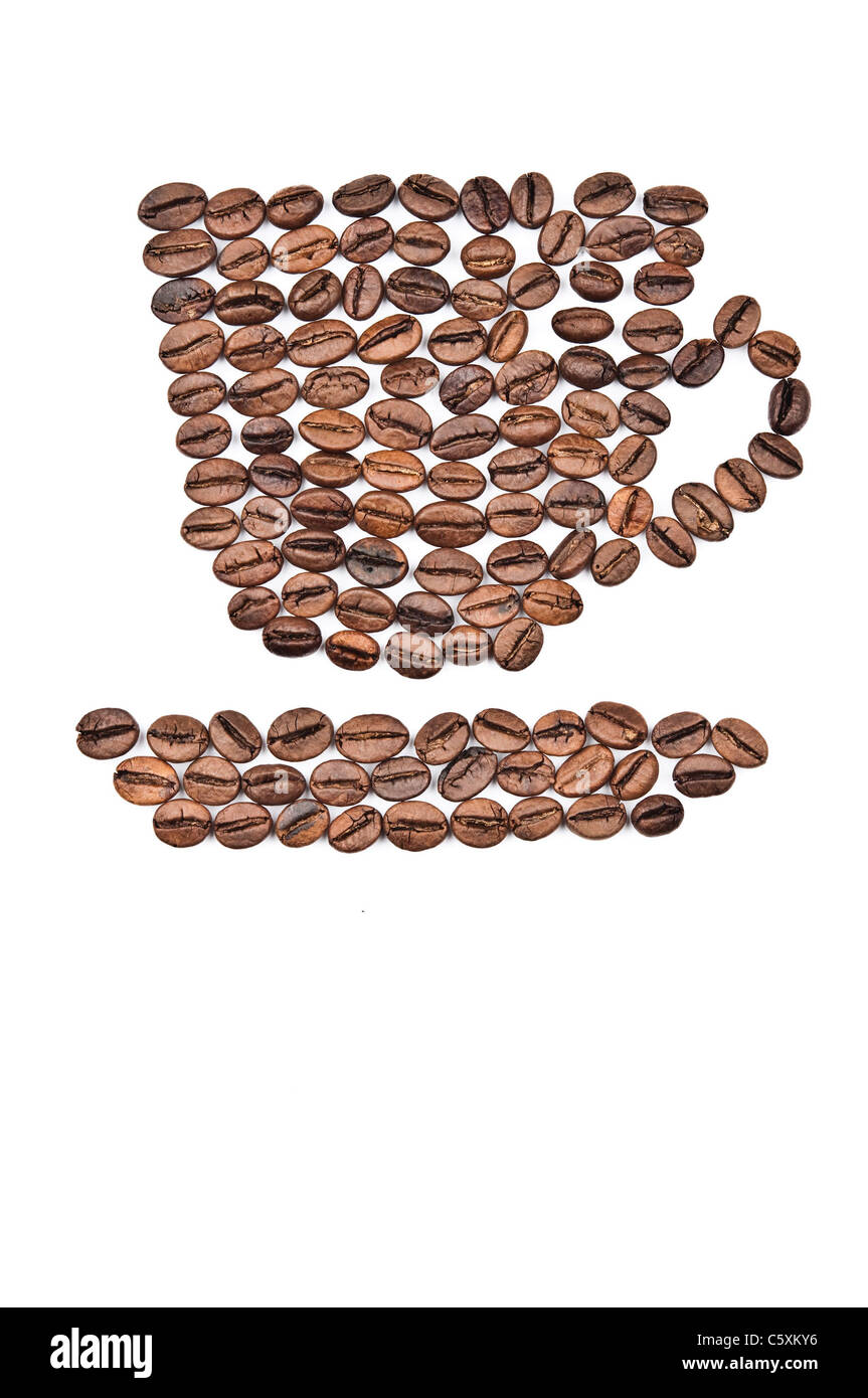Cup coffee made beans Cut Out Stock Images & Pictures - Alamy