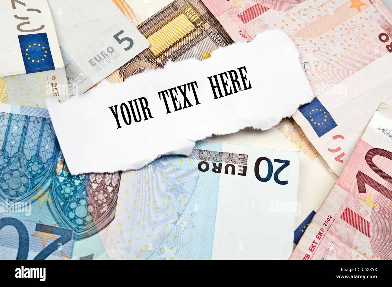 Paper for text on many banknotes Stock Photo - Alamy