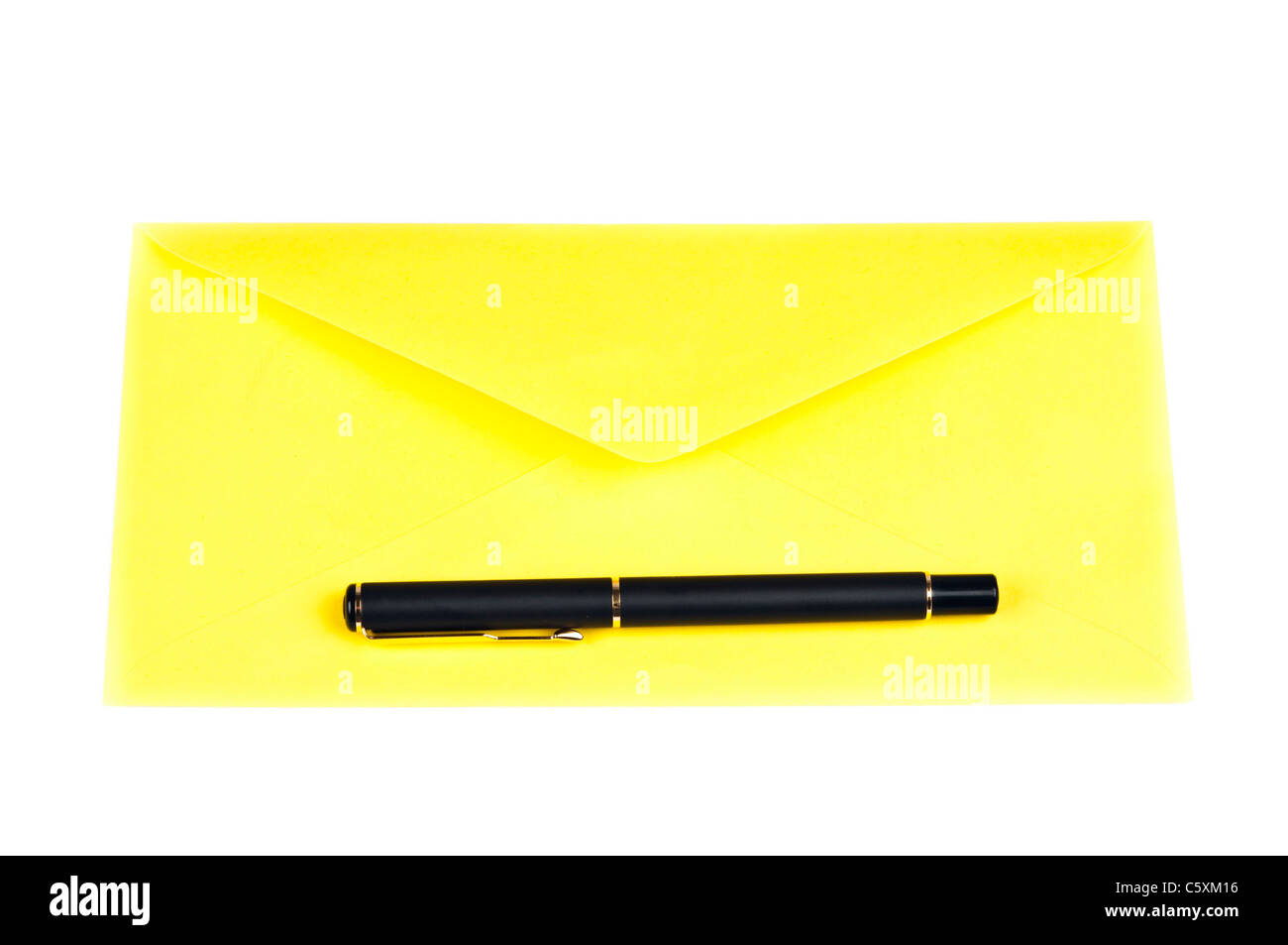 Isolated envelope and pen on white Stock Photo - Alamy