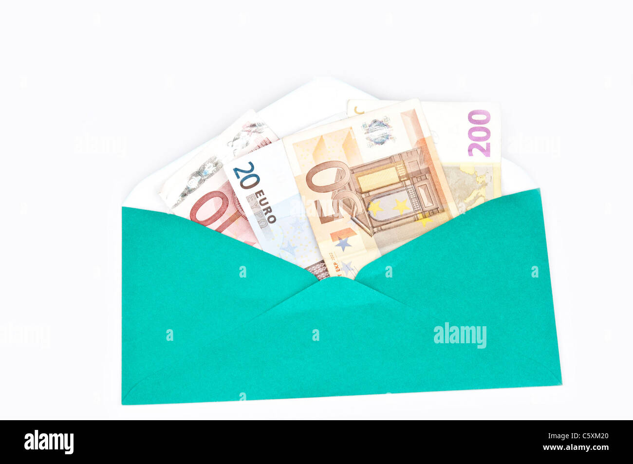 Envelope full of euro banknotes Stock Photo - Alamy