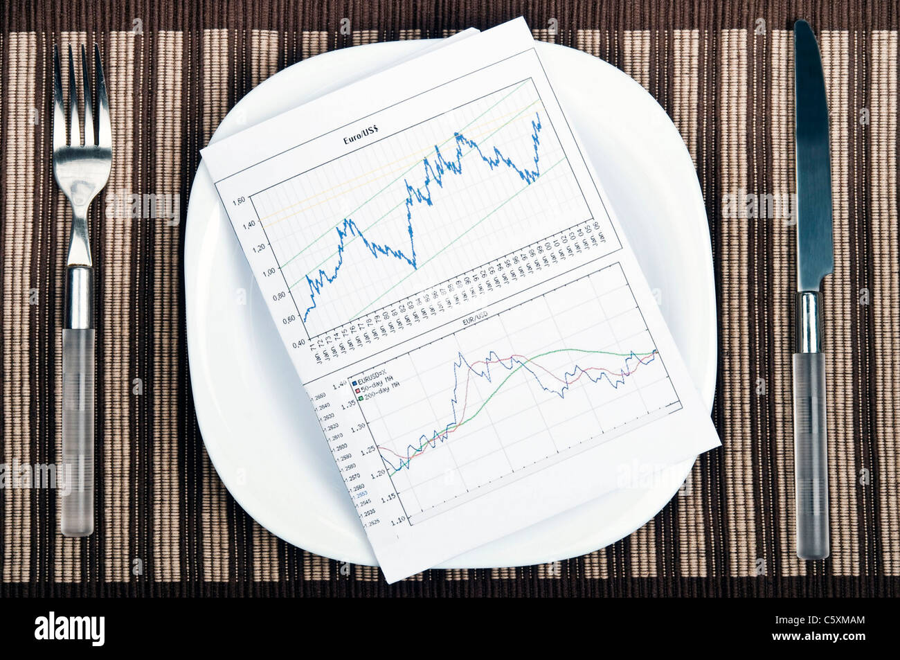 Dinner plate with money hi-res stock photography and images - Alamy