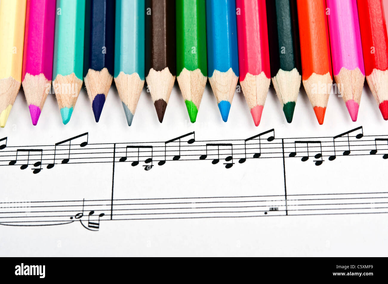 Music score color hi-res stock photography and images - Alamy
