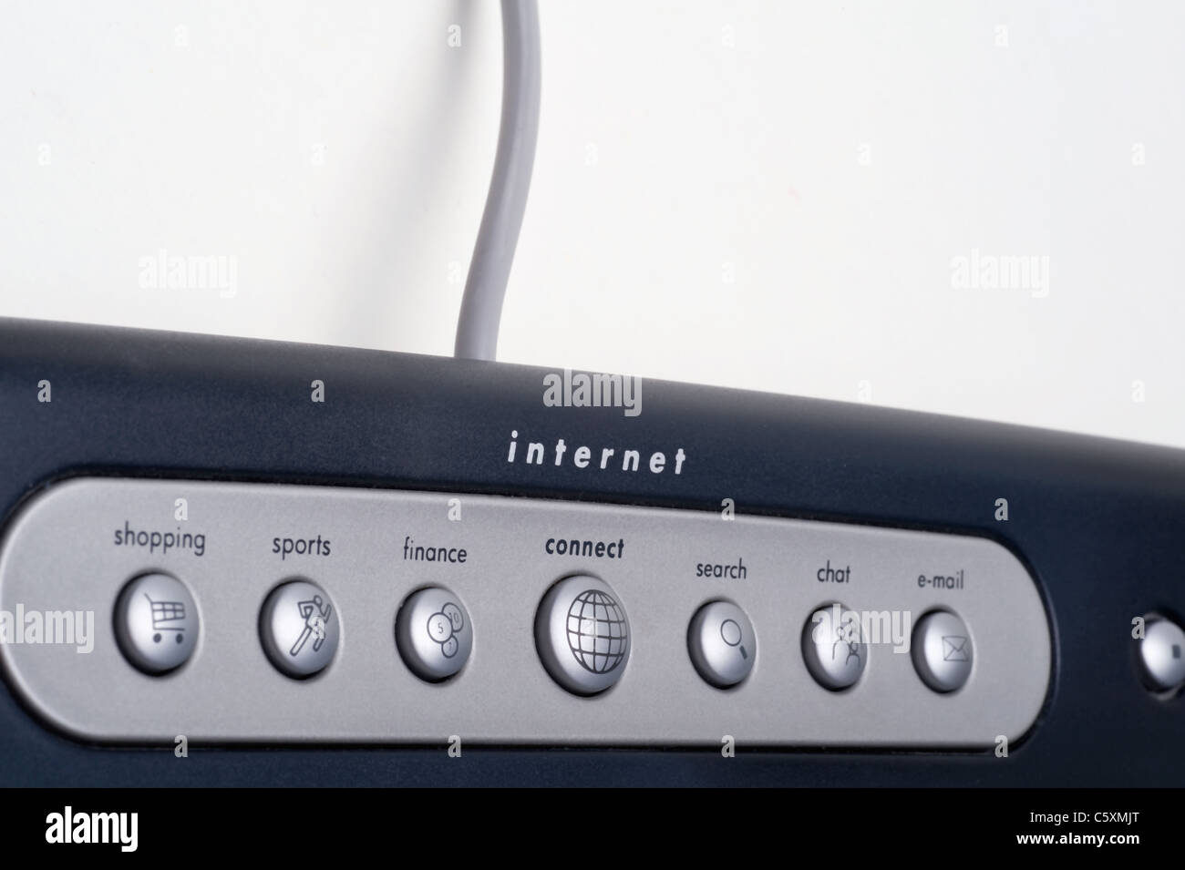 Internet connection buttons and cable on the keyboard Stock Photo - Alamy