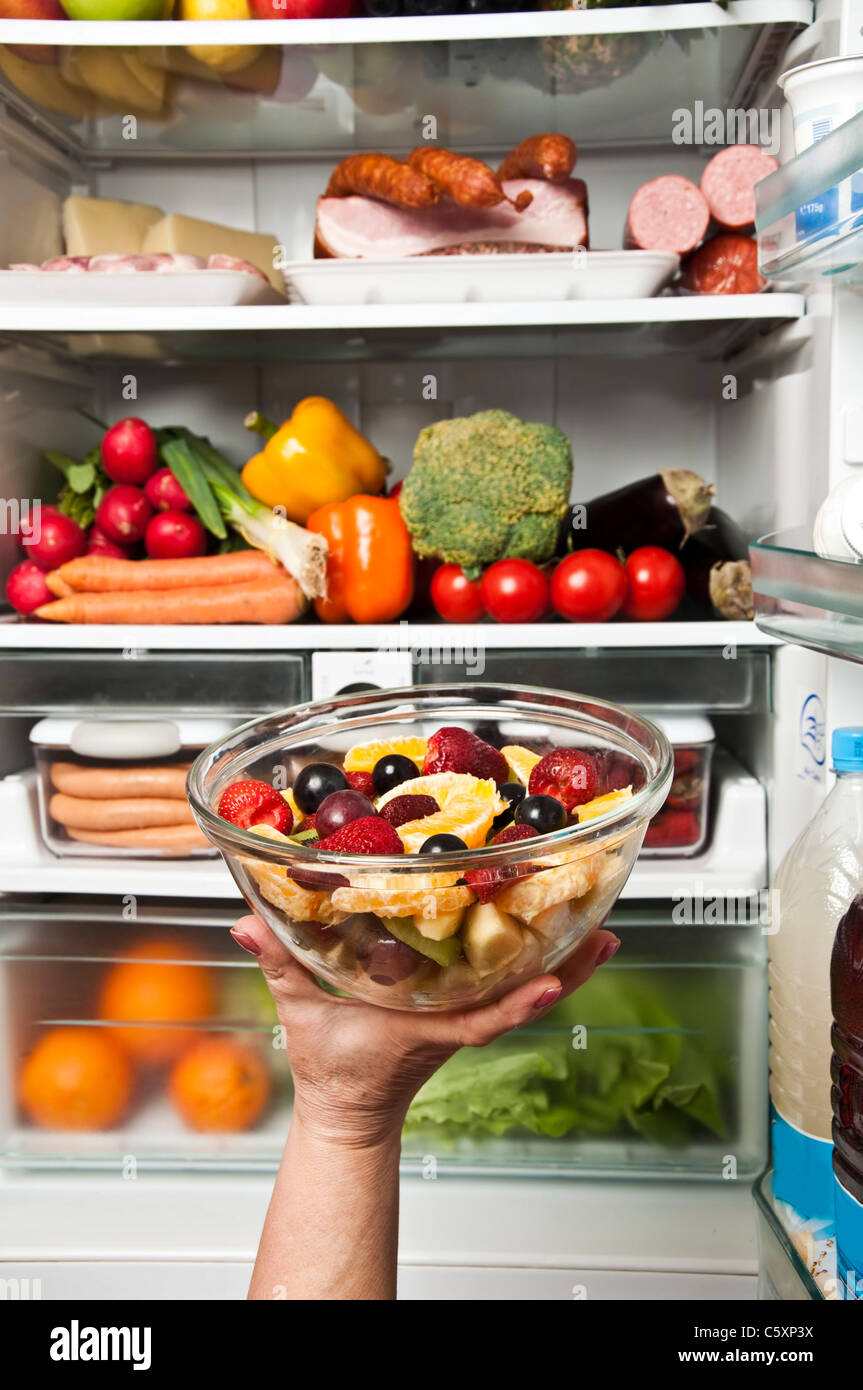Food in refrigerator Stock Photo - Alamy