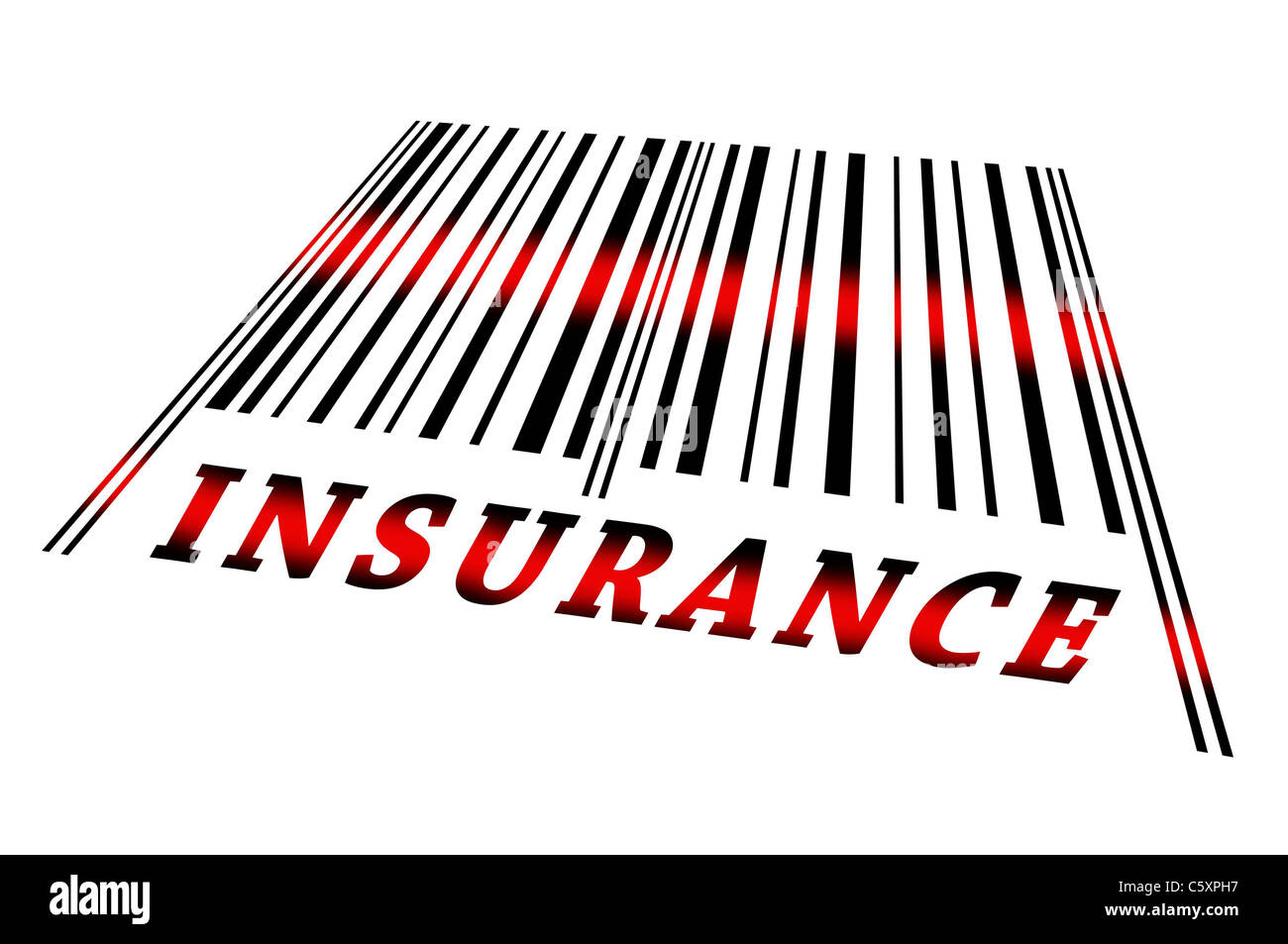 Insurance word on barcode scanned Stock Photo - Alamy