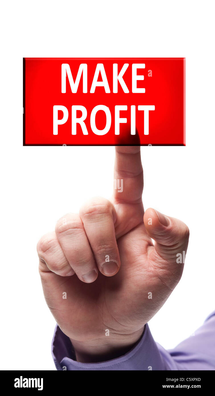 Hand press red business gain hi-res stock photography and images - Alamy