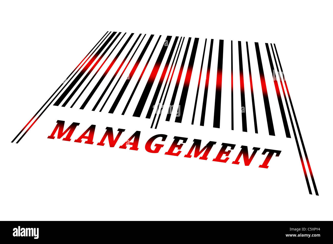 Management word on barcode scanned Stock Photo - Alamy