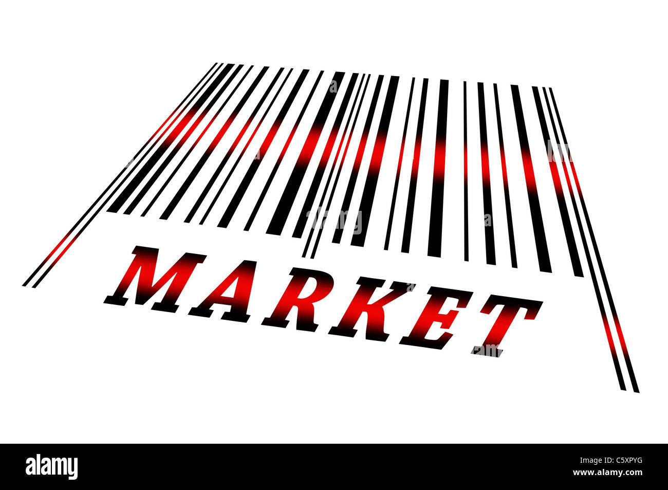 Market word on barcode scanned Stock Photo - Alamy